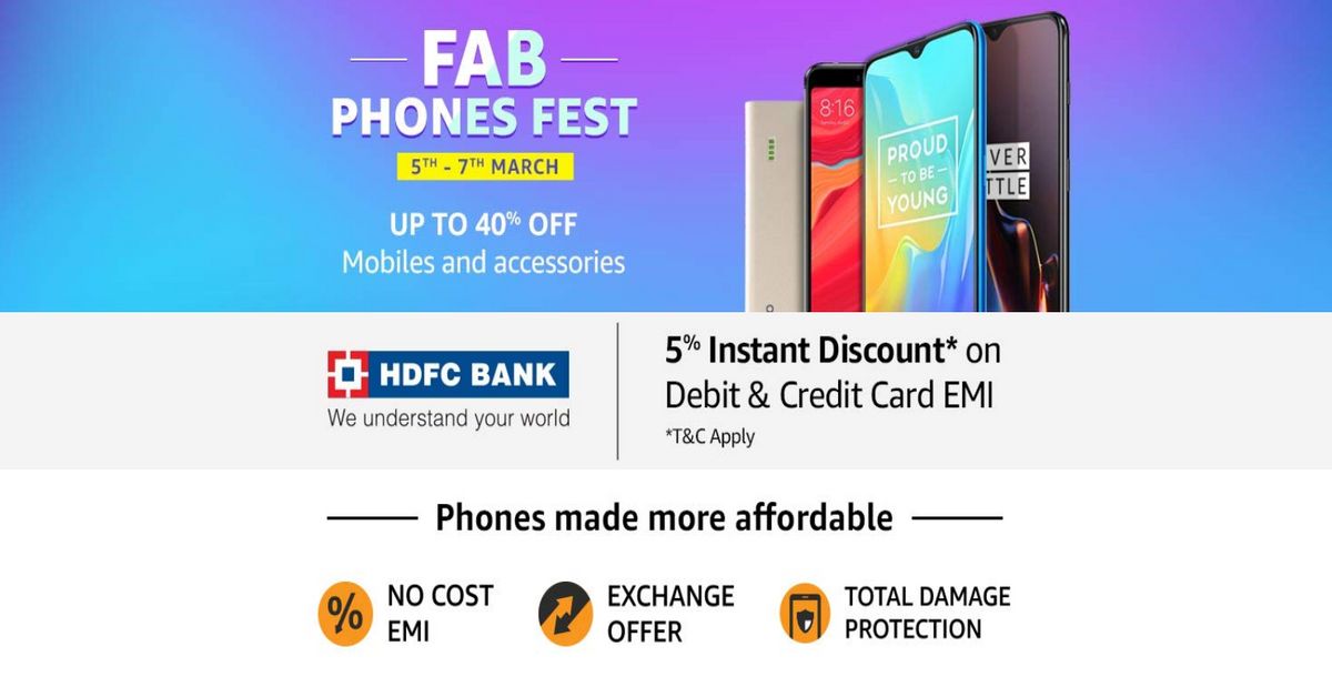 Amazon Fab Phones Fest sale: Discounts on OnePlus 6T, Samsung Galaxy ...