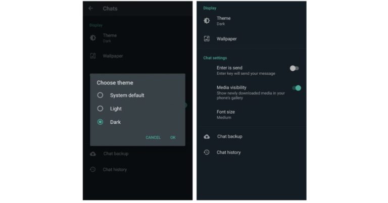How to enable WhatsApp Dark Mode