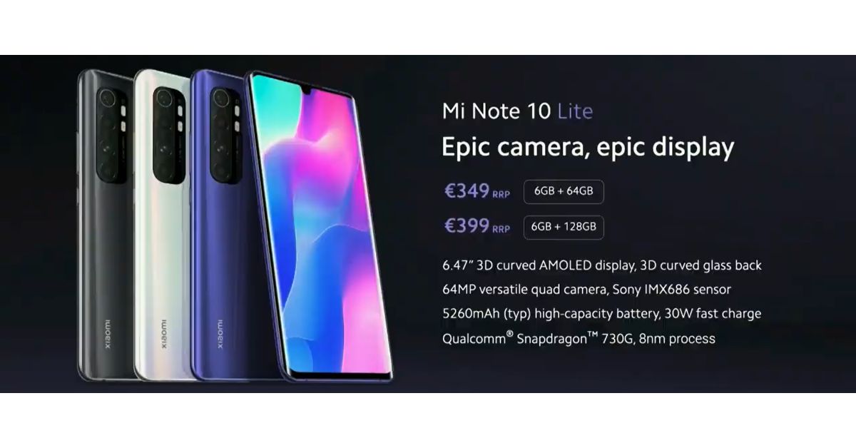 Mi Note 10 Lite with Snapdragon 730G SoC and quad cameras launched