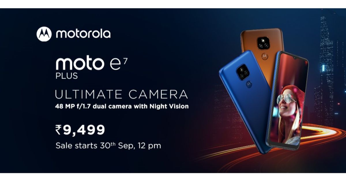 Moto E7 Plus with a 48-megapixel dual rear camera set up and a 5,000mAh ...