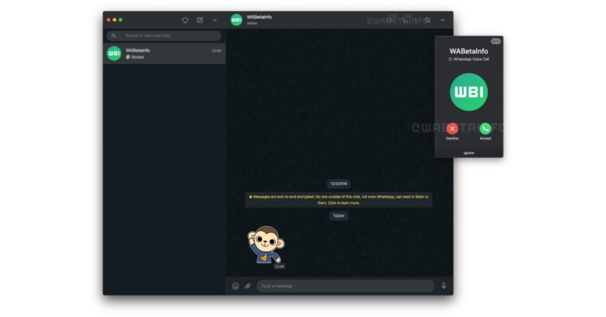 Video and Voice call button goes live for WhatsApp desktop