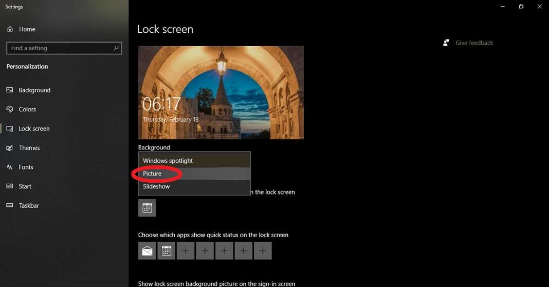 How can you change your wallpaper on Windows 10 lock screen?