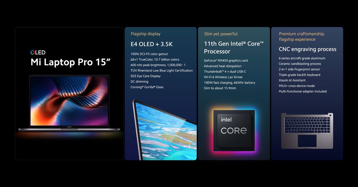 Mi Laptop Pro 14 and Mi Laptop Pro 15 with 11th-Gen Intel Core ...