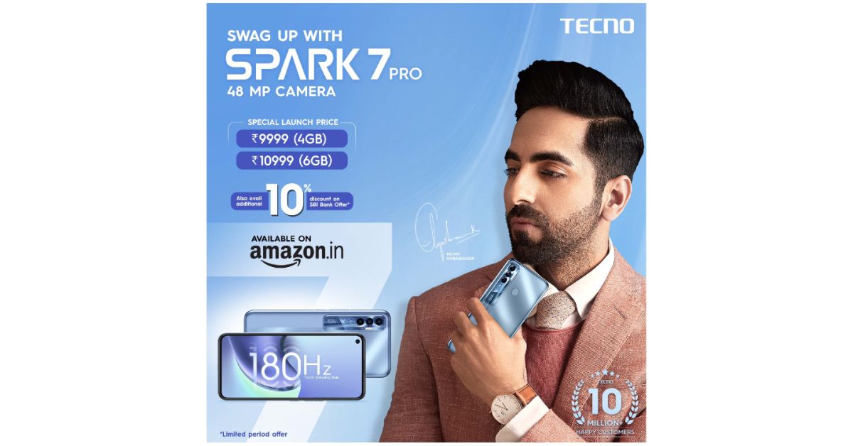 Tecno Spark 7 Pro with 90Hz display launched in India