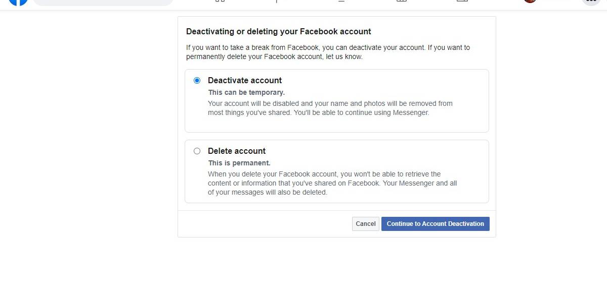 How to deactivate Facebook? Deactive it permanently or temporary.