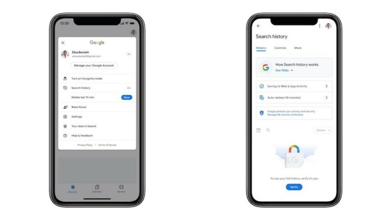 Delete the last 15 minutes of Google search history on Android or iPhone