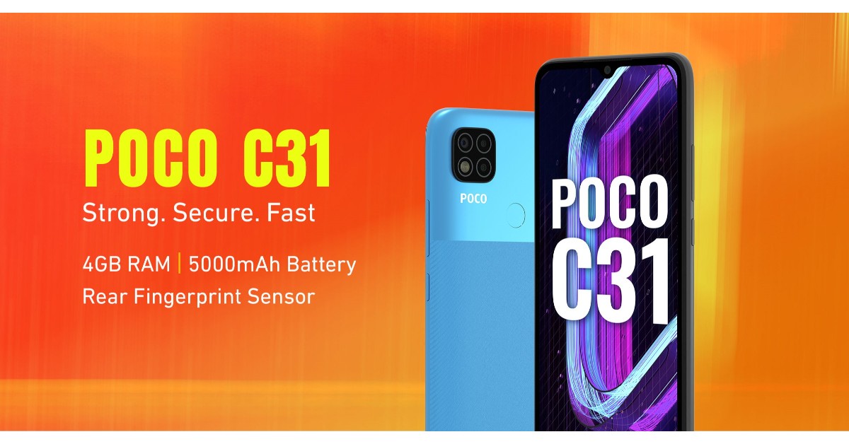 Poco C31 with triple cameras and 5,000mAh battery debuts in India