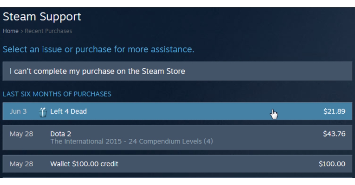 How to get a refund on Steam by returning a gam