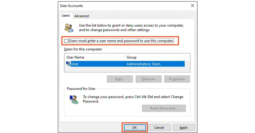 How to remove the login password screen in Windows 10 and Windows 11