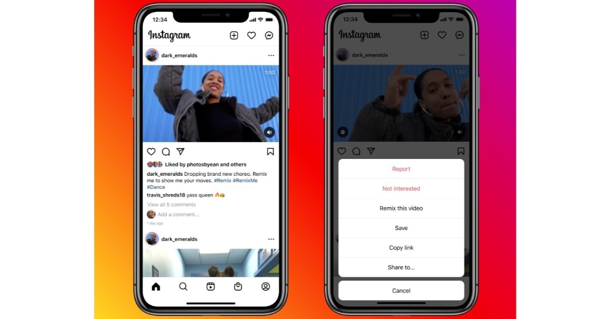 Instagram adds 'Remix this video' function to all videos