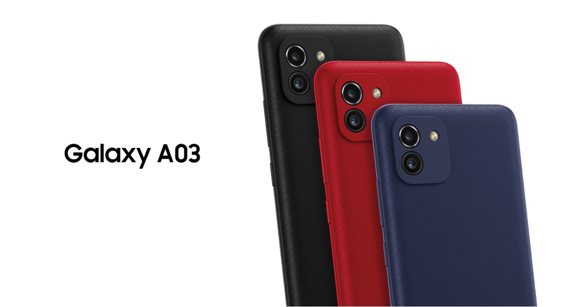 Samsung Galaxy A03 budget smartphone with 5,000mAh battery