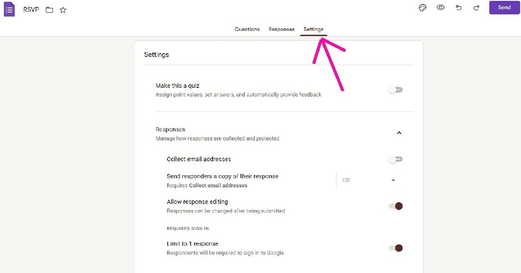 How to create an RSVP form on Google Forms?