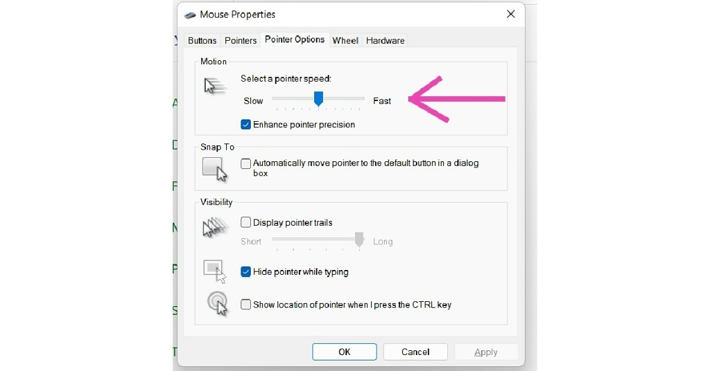 How to change the mouse pointer speed in Windows 11?