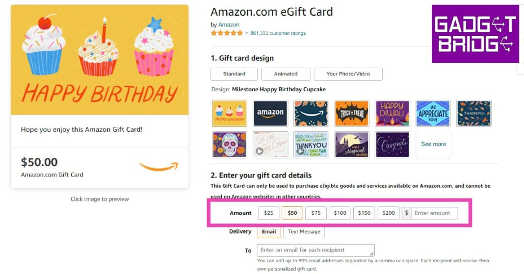 How to buy a gift card on Amazon?