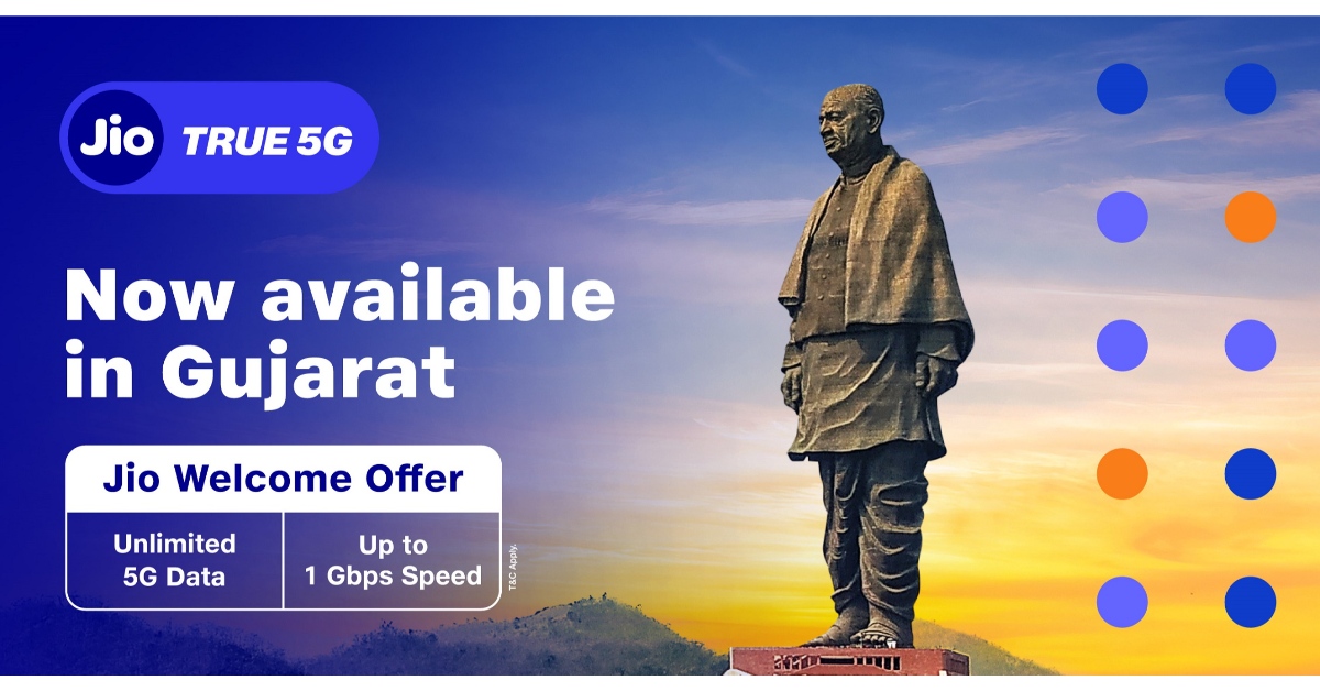 Gujarat becomes the first state in India to provide Jio True 5G in all ...
