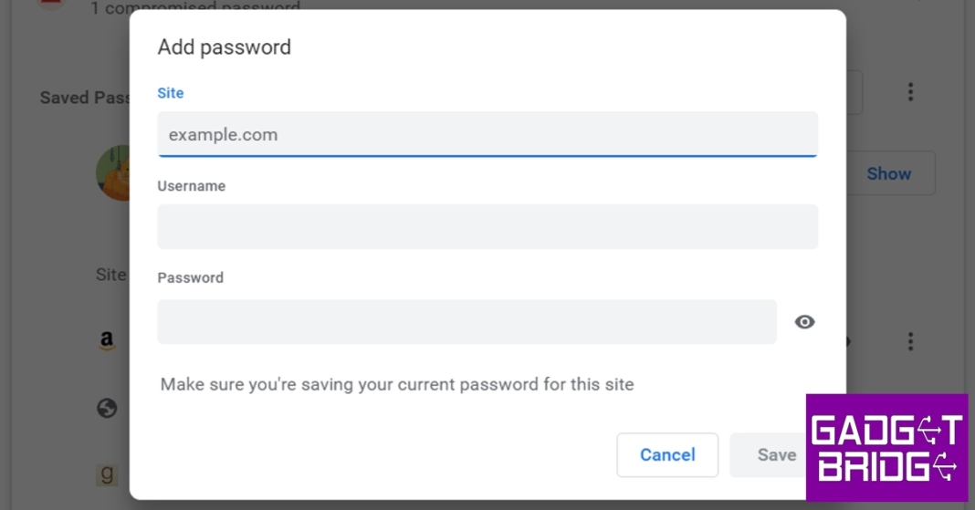 How to manually add passwords in Chrome Password manager?