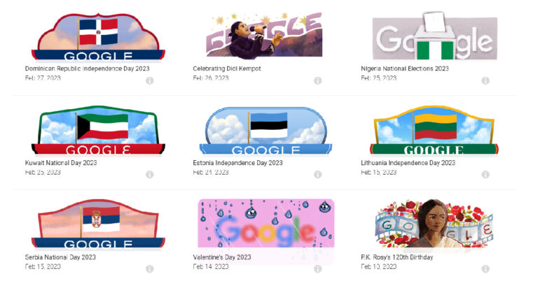 How to view current and previous Google Doodles?