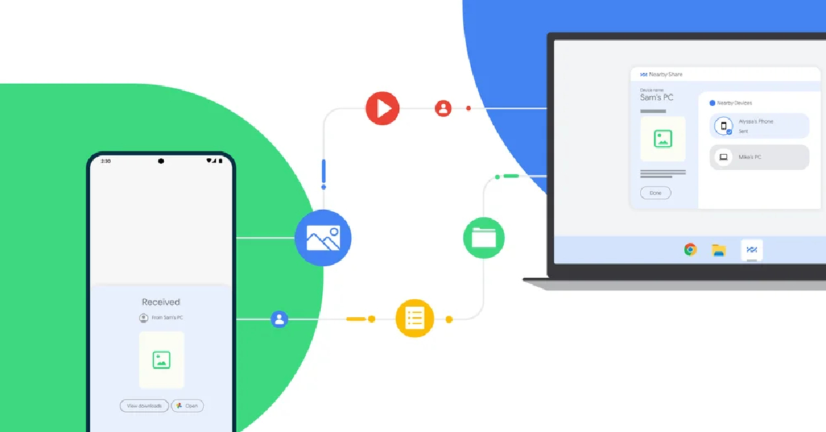 How to send and receive files between your PC and Android using Nearby Share?