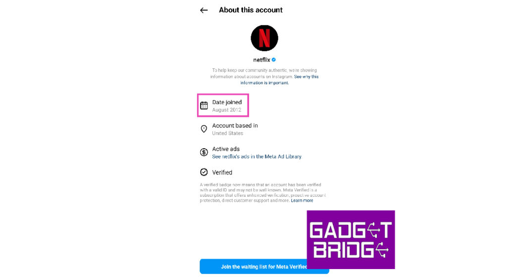How to find out the date your Instagram account was created?