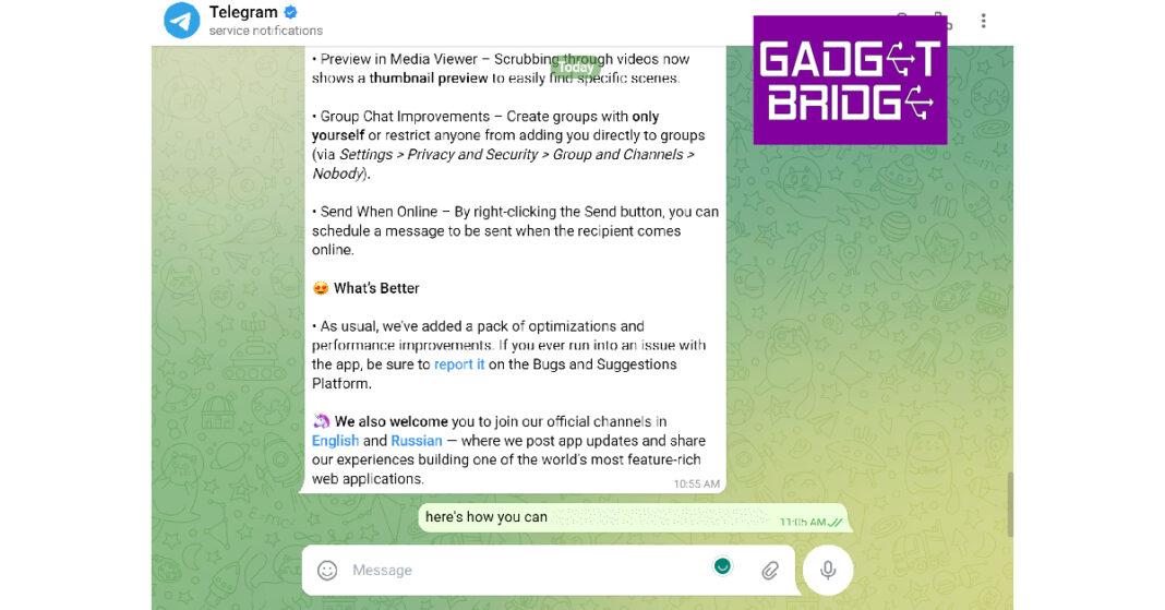How to add a spoiler tag in Telegram?
