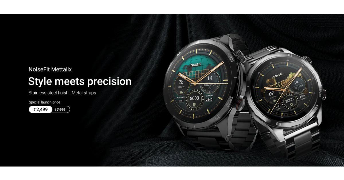 NoiseFit Metallix smartwatch with metallic finish launched in India