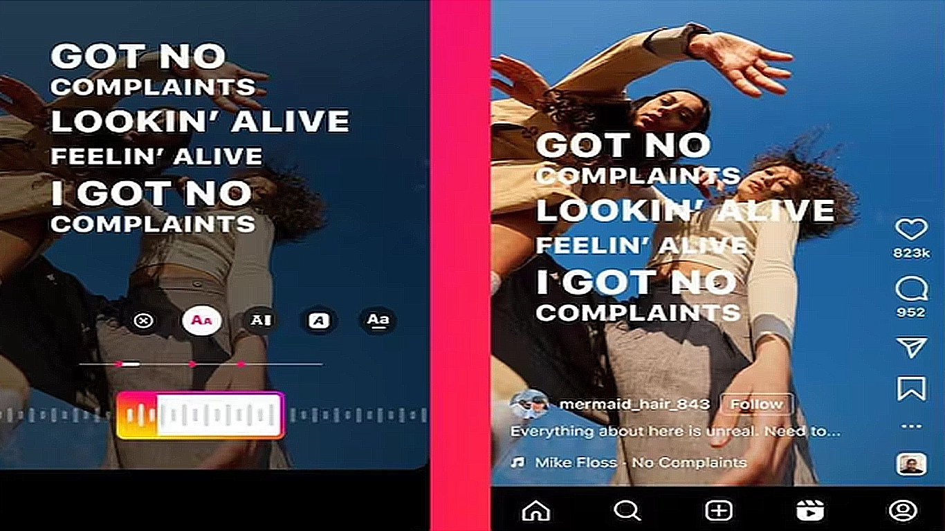 Instagram users can now add Song Lyrics to their Reels just like Stories