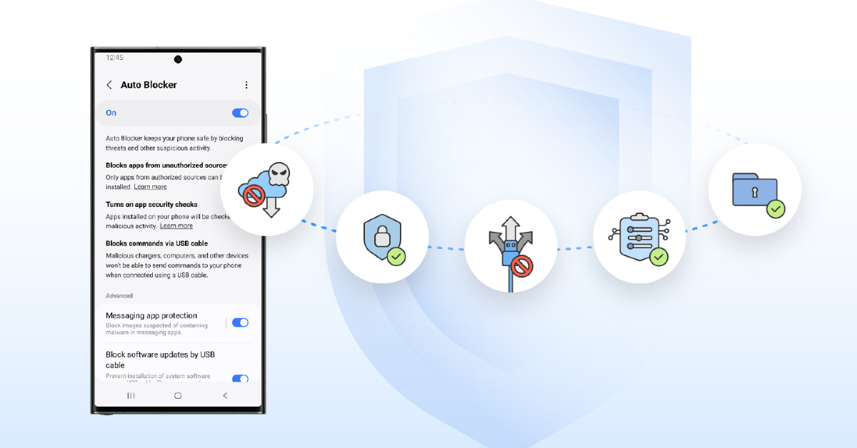 How to enable Samsung Auto Blocker on smartphones with One UI 6?